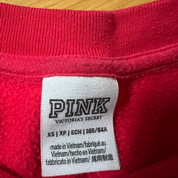 PINK Victoria's Secret | Sweaters | Red Victorias Secret Pink Logo Crew ...